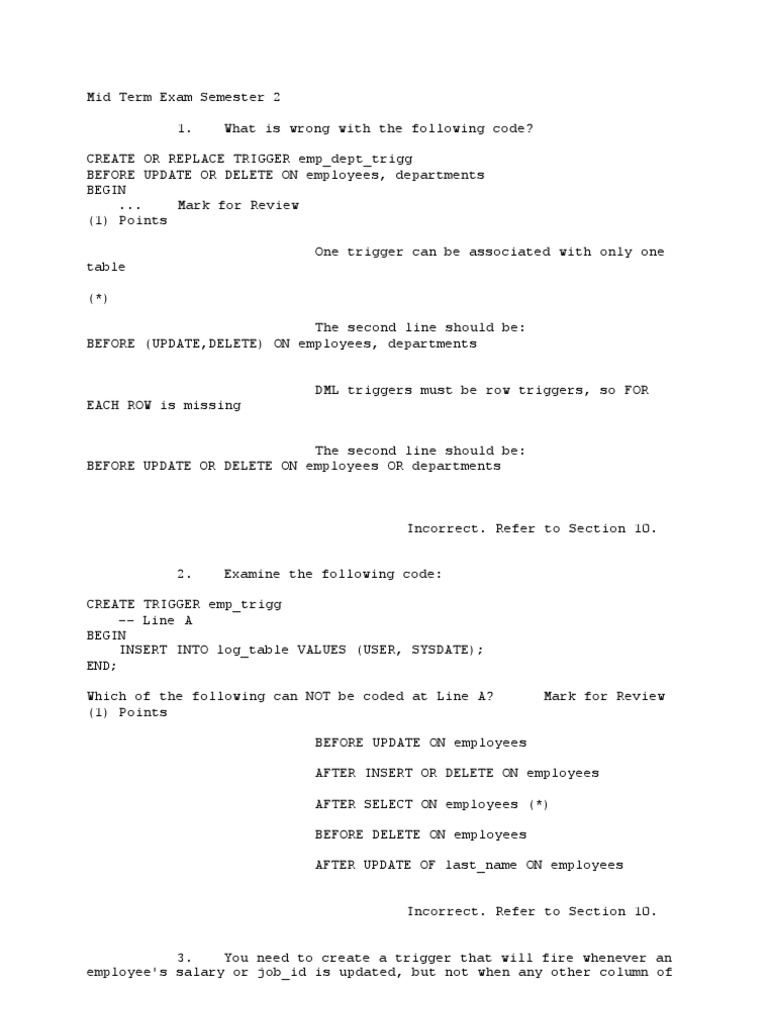Midterm Sem2 | PDF | Subroutine | Pl/Sql