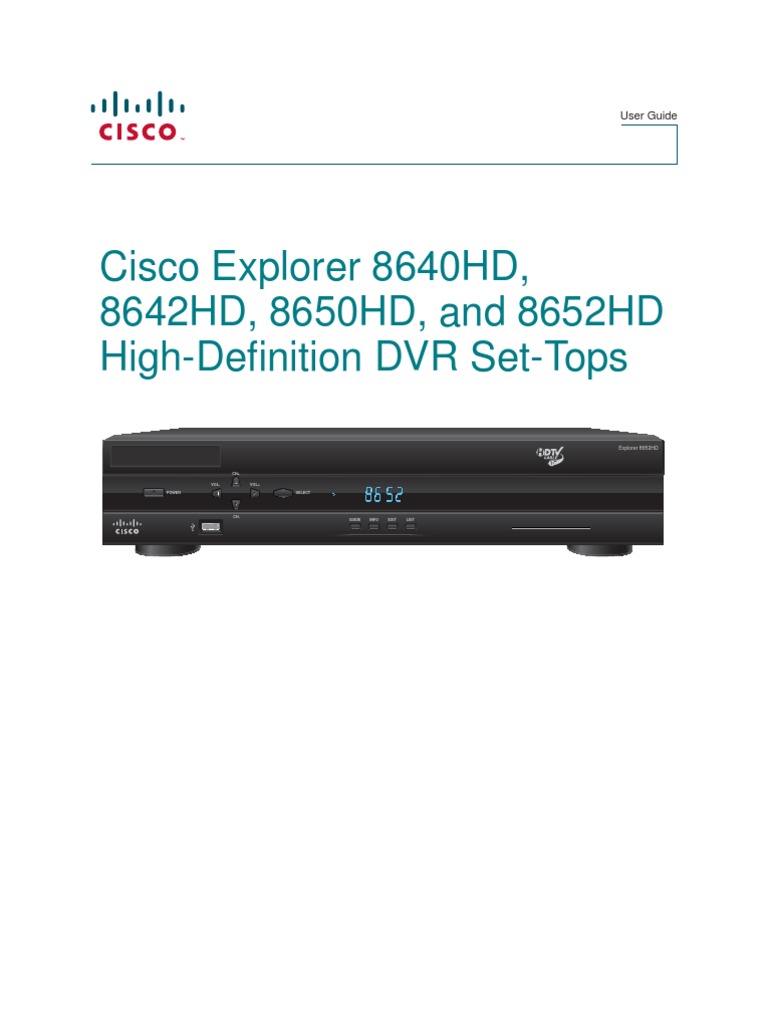 Cisco 8642 HD PVR User Guide | High Definition Television | Digital ...