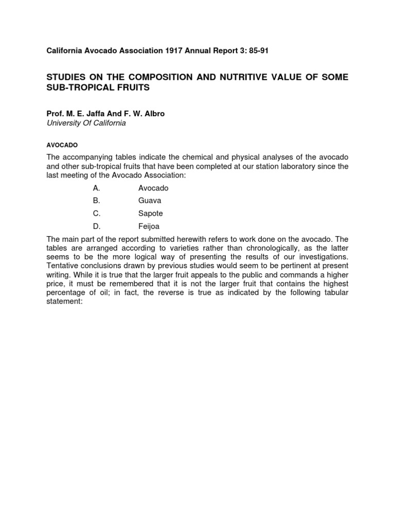Studies On The Composition and Nutritive Value of Some Sub-Tropical ...