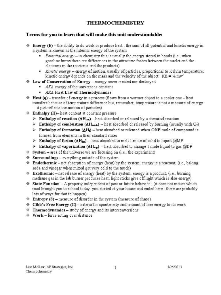 06 Thermochemistry | PDF | Enthalpy | Heat
