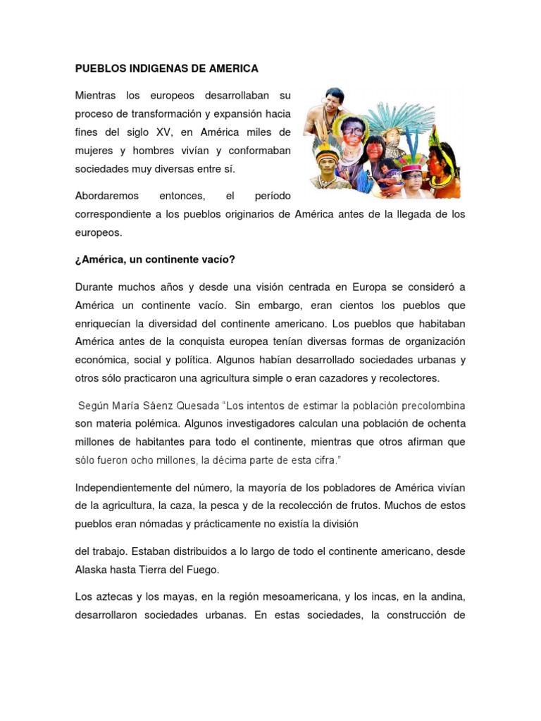 Pueblos Indigenas de America | PDF | Américas | Pueblos Indígenas de ...