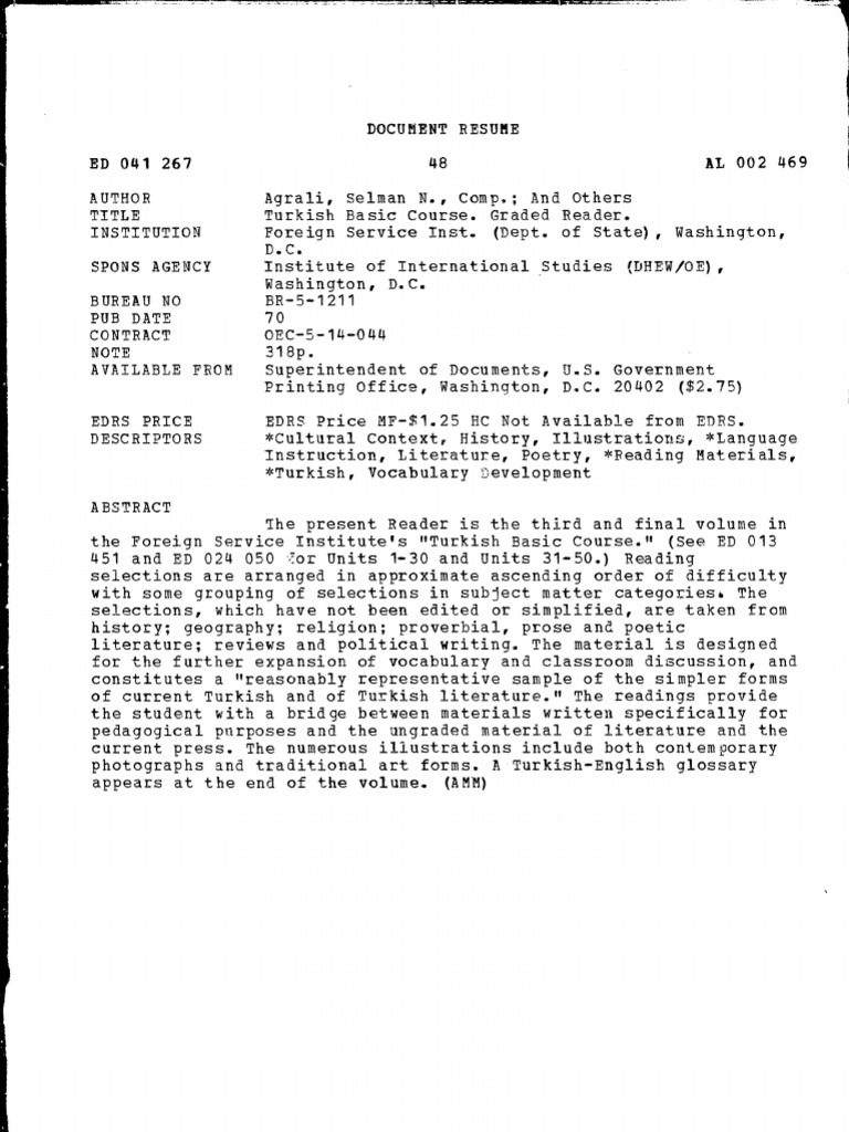 Turkish Graded Reader | PDF