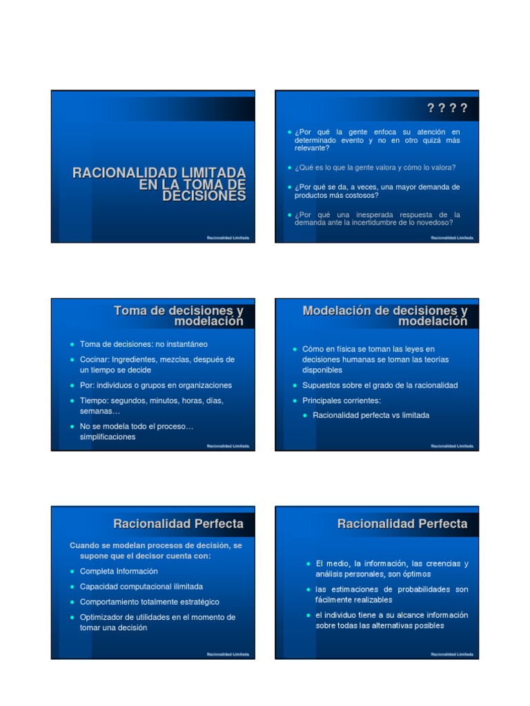 Racionalidad Limitada 1 | PDF | Racionalidad | Toma de decisiones