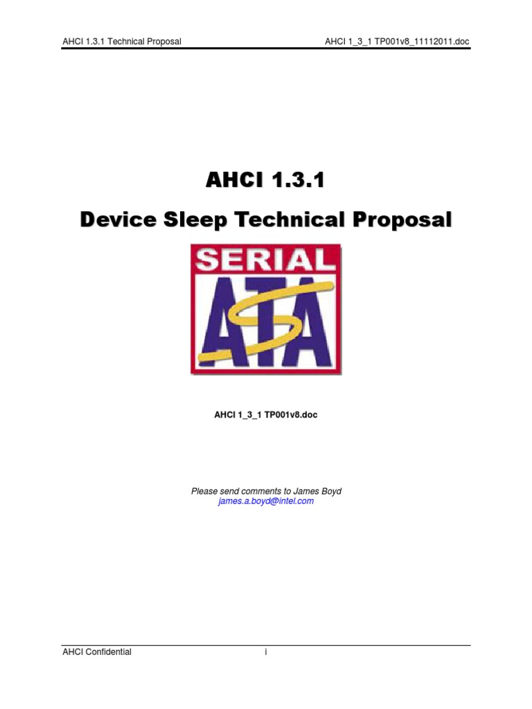 Serial Ata Ahci Tech Proposal Rev1 3 1 | PDF | Electrical Engineering | Computer Architecture