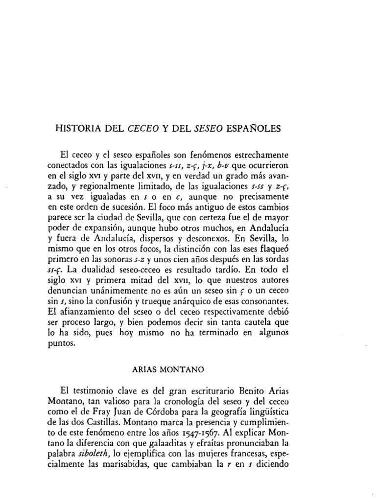 Historia El Ceceo y Del Seseo Españoles - Amado Alonso | PDF | Lengua ...