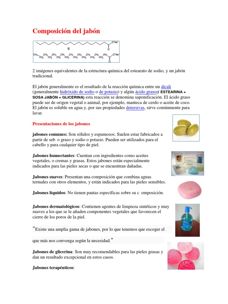 Composición Del Jabon | PDF