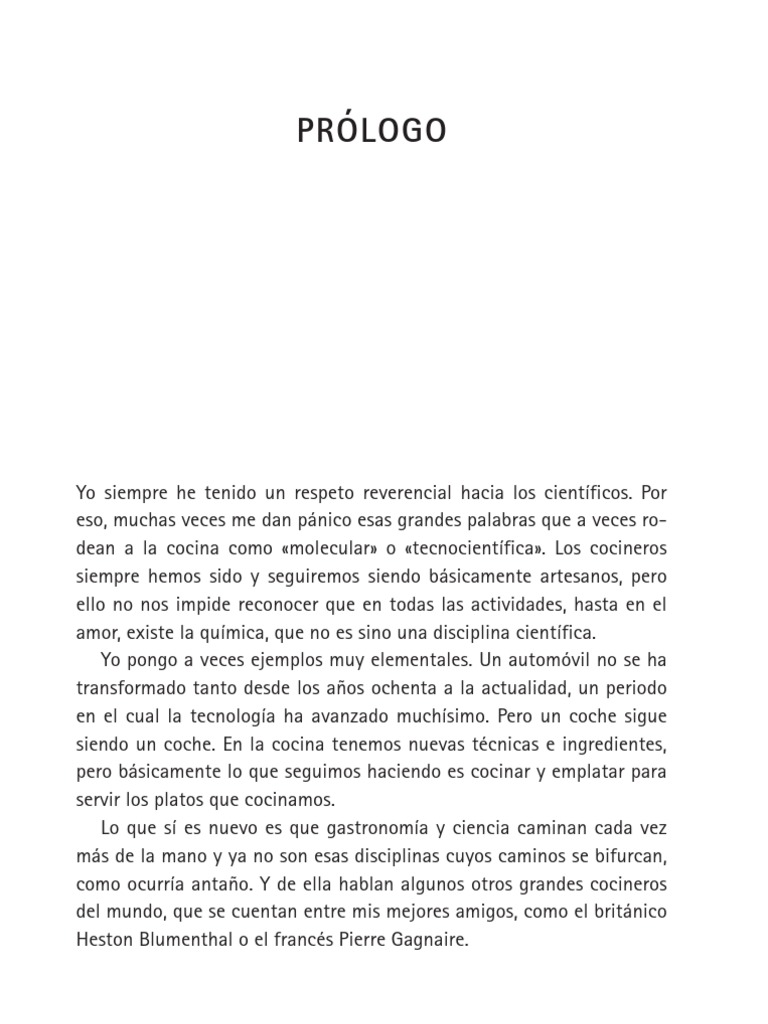 Prologo de Ferran Adria | PDF | Gastronomía | Science