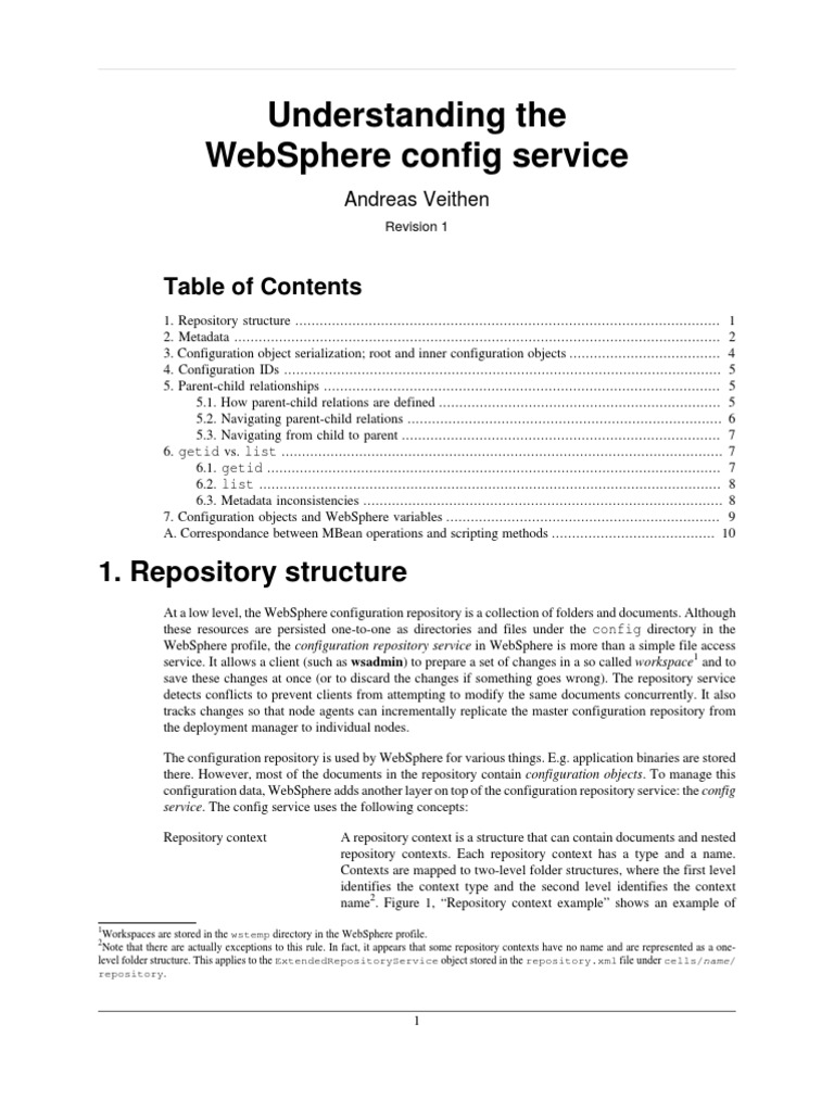 WebSphere Config Service Guide | PDF | Metadata | Xml