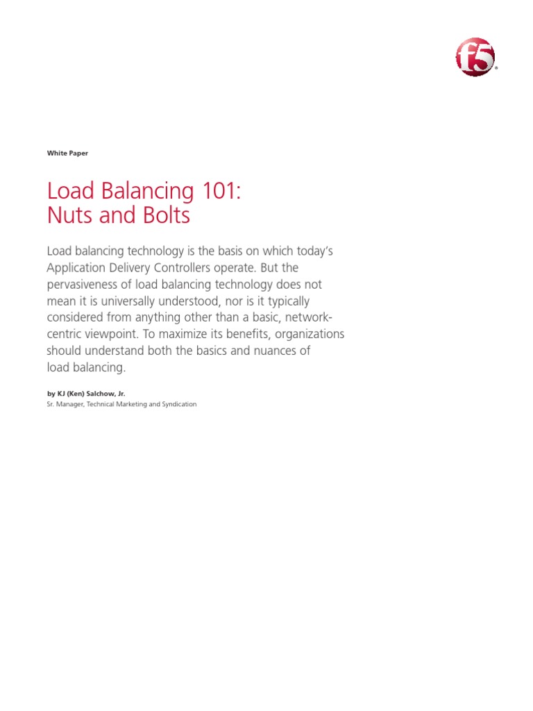 Load Balancing 101: Nuts and Bolts: White Paper | PDF Load Balancing 101: Nuts and Bolts: White Paper | PDF