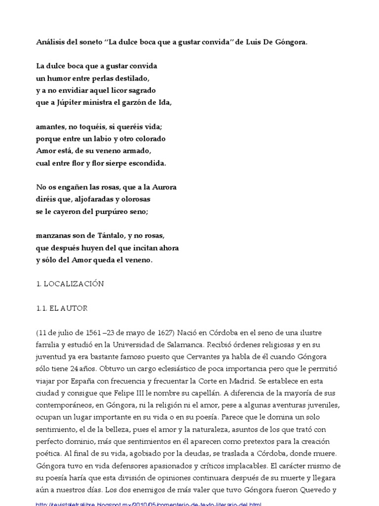 Análisis de Un Soneto de Góngora PDF | PDF | Barroco | Imperio español