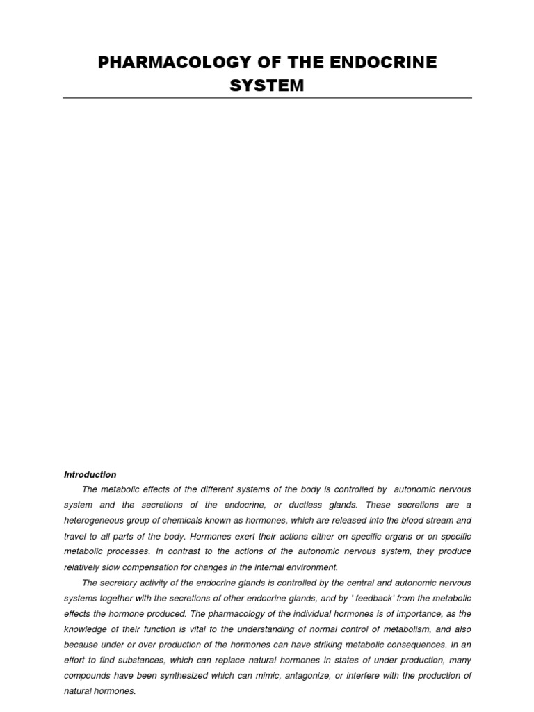 Pharmacology of The Endocrine System | PDF | Thyroid | Insulin