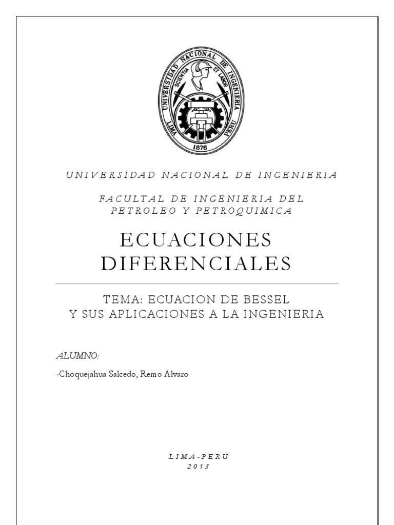 Ecuaciones D BESSEL | PDF | Ecuaciones | Función (Matemáticas)