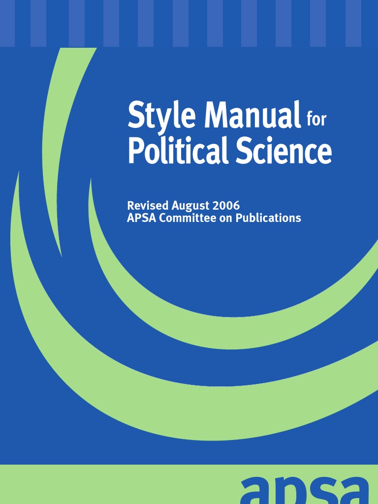 Apsa Style Manual 2006 | PDF | Citation | Data Analysis