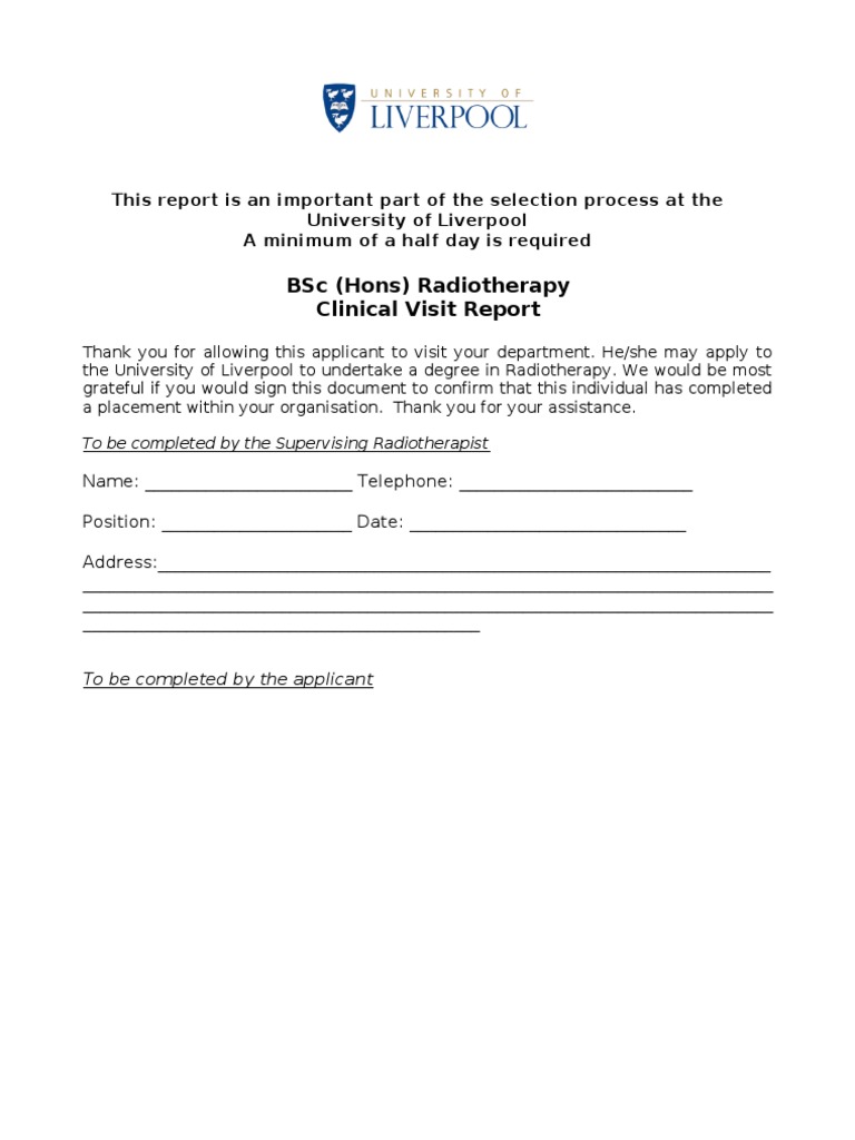 Clinical Visit Form | PDF