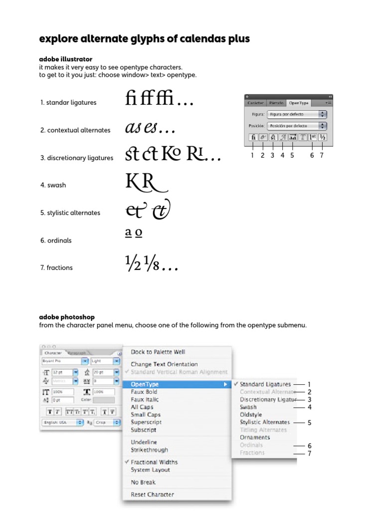 Exploring OpenType Glyphs in Adobe | PDF | Career & Growth | Computers