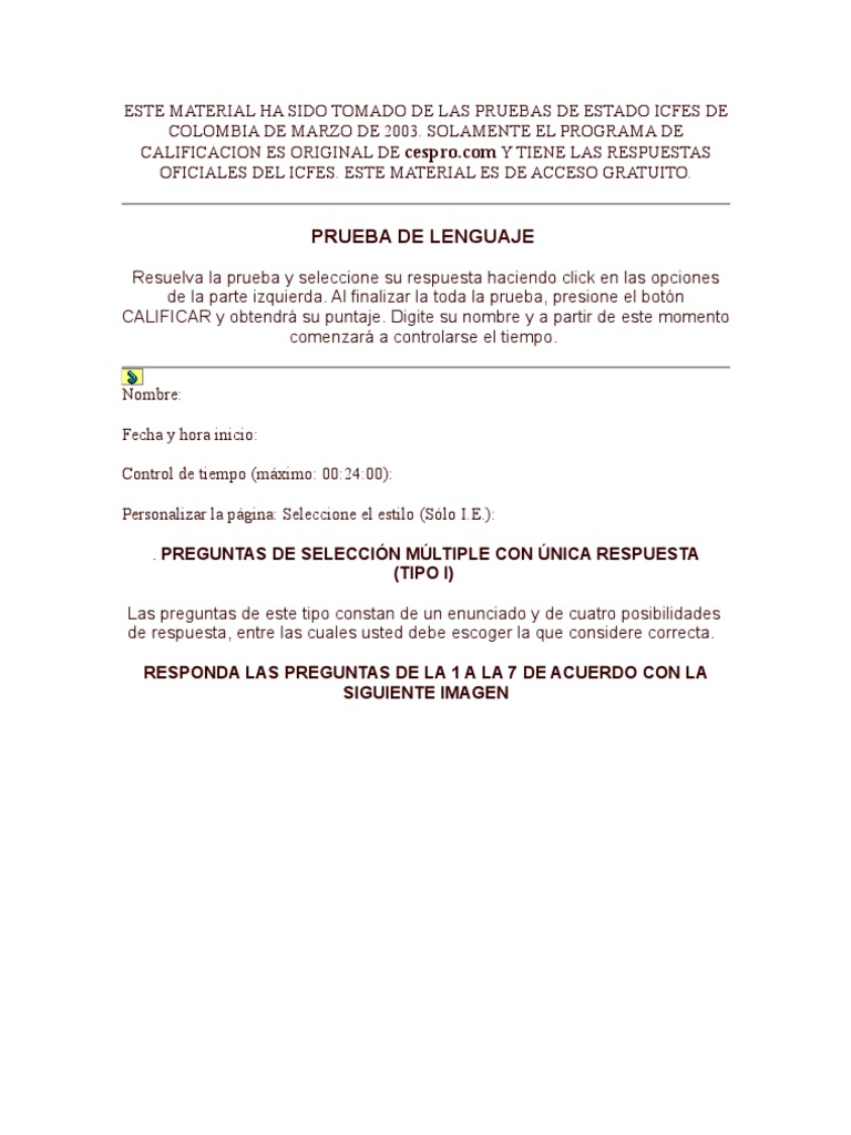 Pruebas Icfes | PDF