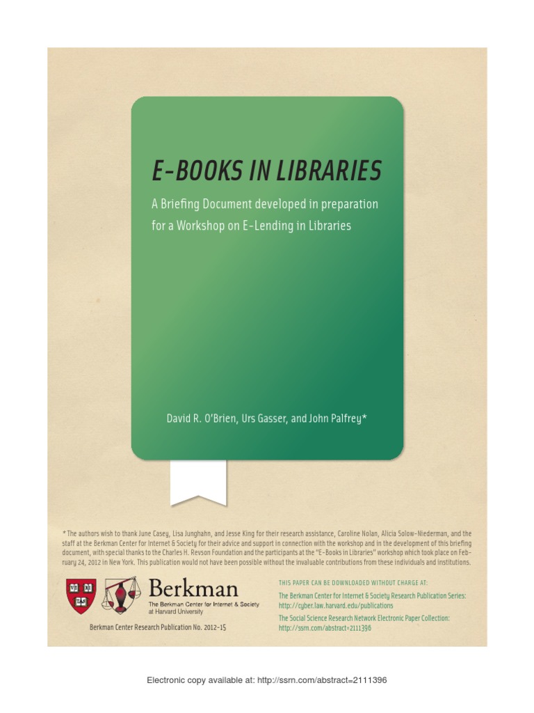 eBooks in Libraries | E Reader | E Books