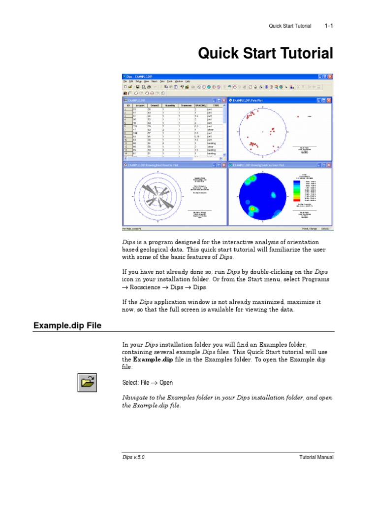 Quick Start Guide To Dips Orientation Analysis Software Pdf