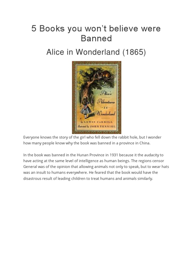 Why "Alice in Wonderland" Was Banned | PDF | Religion And Belief