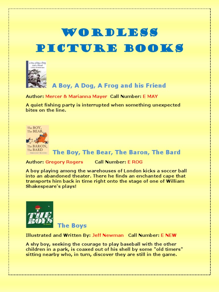 Wordless Picture Books | PDF | Leisure | Books