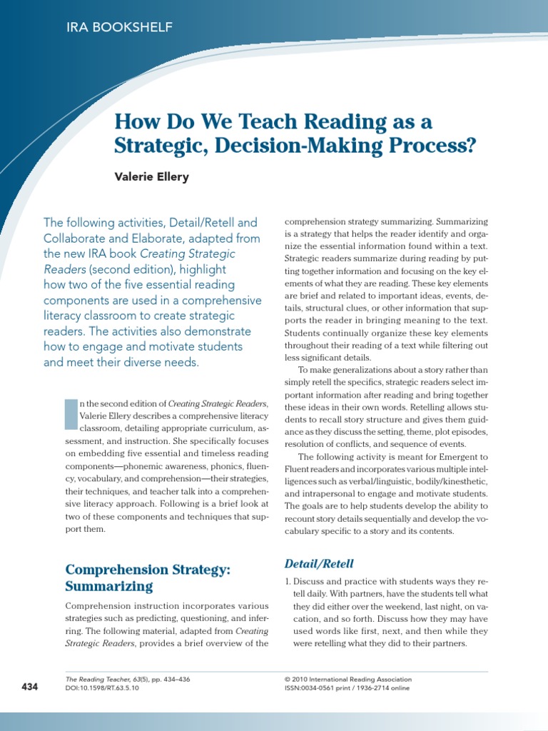 Reading As A Strategic, Decision Making Process | PDF | Reading ...