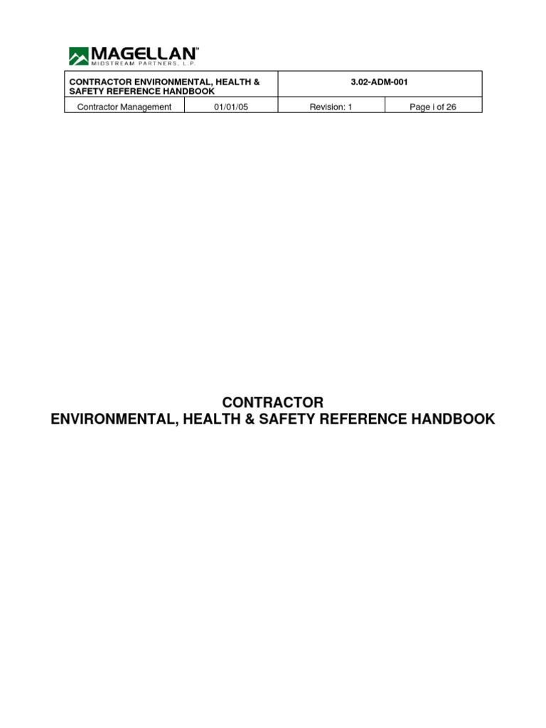 Contractor Safety Reference Handbook | PDF | Personal Protective ...