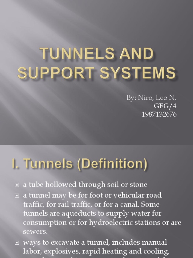 Tunnel Support Systems Overview | PDF | Tunnel | Geophysics