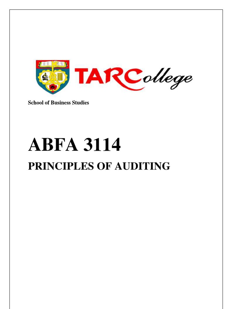 ABFA 3114 Principle of Audit | PDF | Financial Audit | Auditor's Report