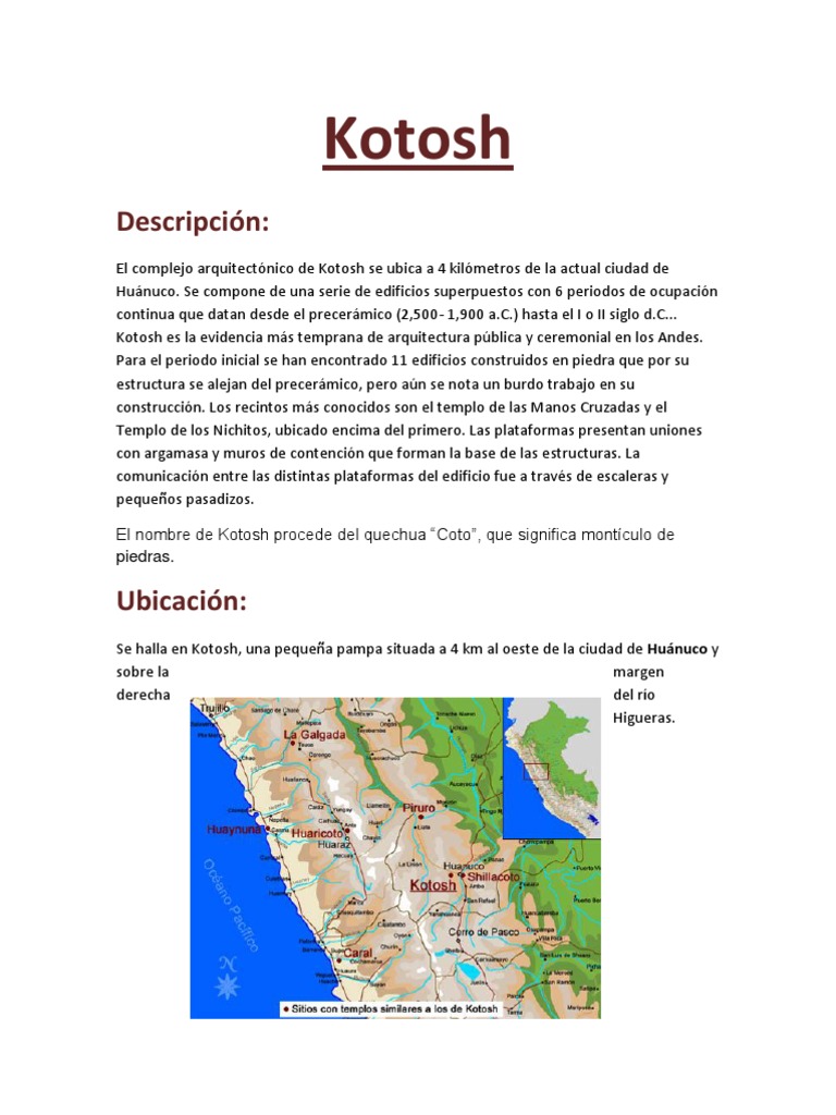 Kotosh | PDF | Arqueología