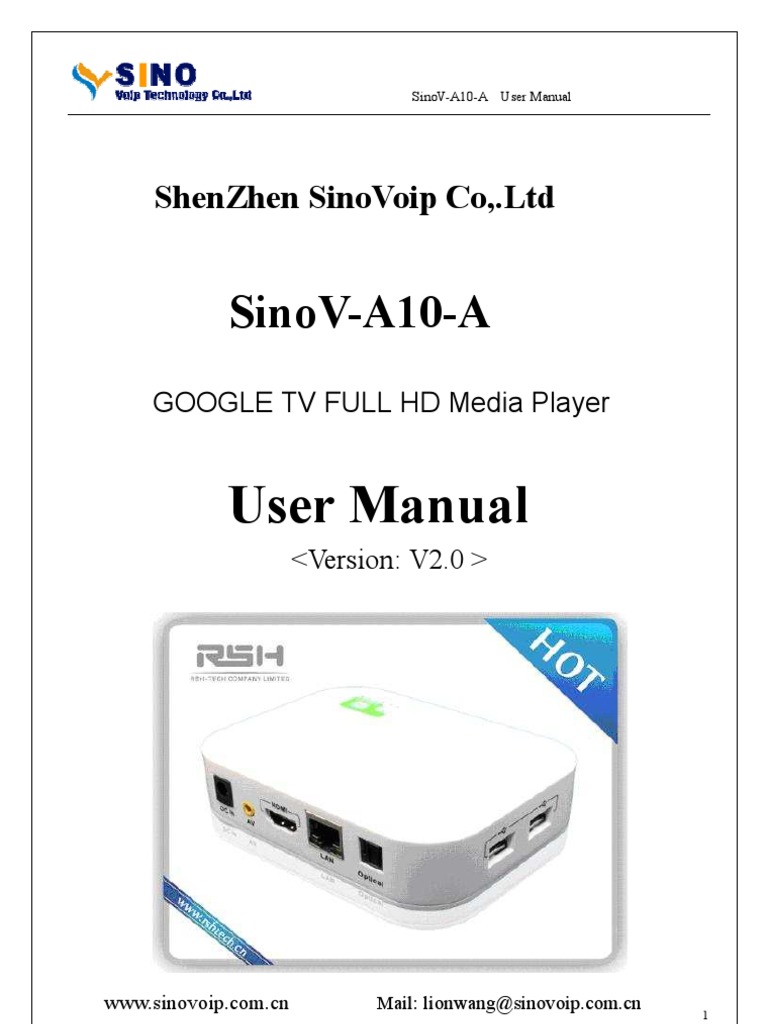 SinoV-A10-A Media Player Manual | PDF | Adobe Flash | Android ...