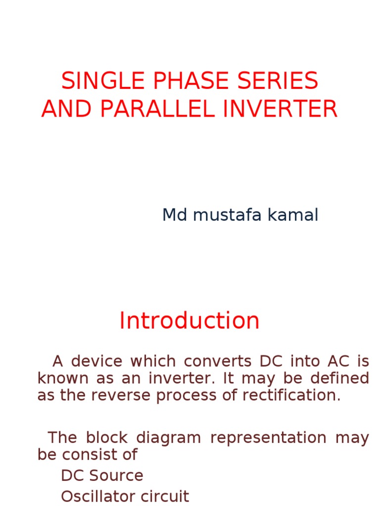 Single Phase Series and Parallel Inverter Final | PDF | Power Inverter ...