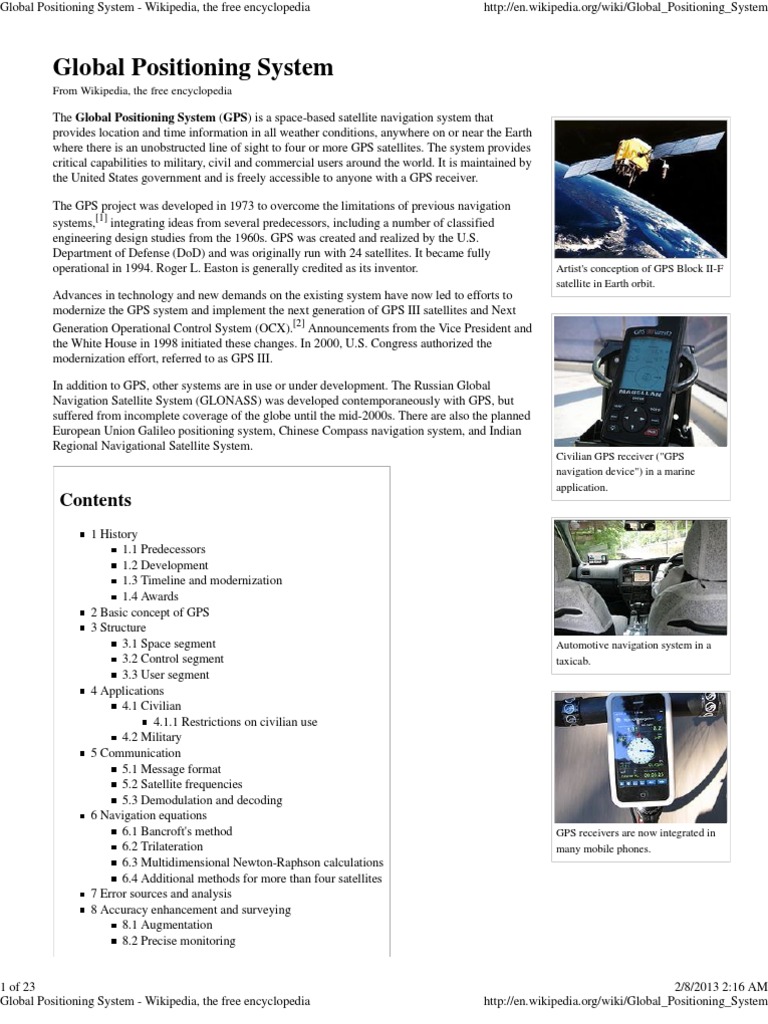 Overview of the Global Positioning System | PDF | Global Positioning ...