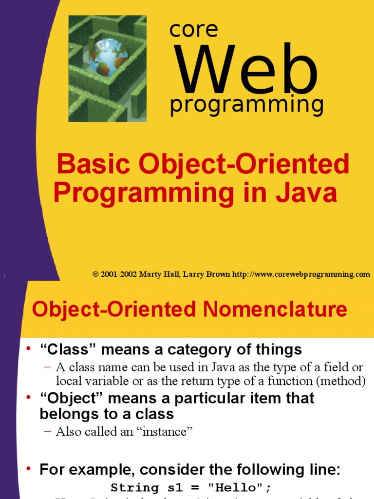 Core Programming Basic Object Oriented Programming In Java Pdf 7881