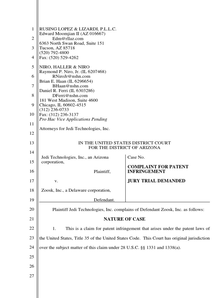 Jedi Technologies v. Zoosk | Download Free PDF | Patent Infringement ...