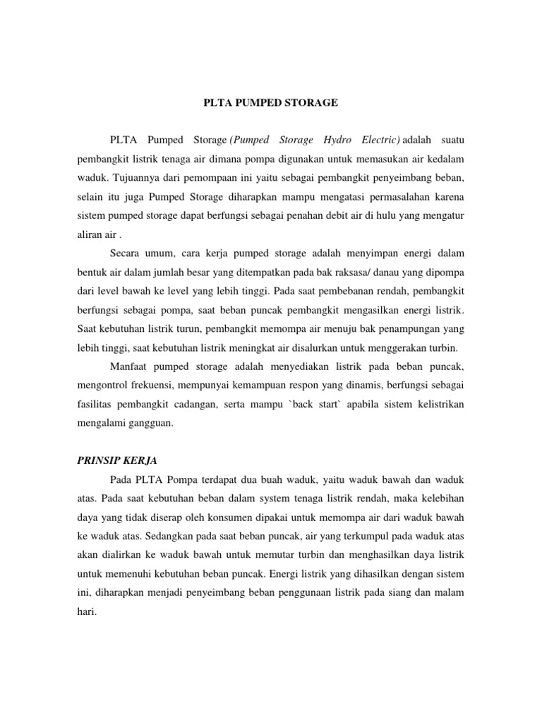 PLTA Pumped Storage | PDF | Griya & Taman | Teknologi & Rekayasa