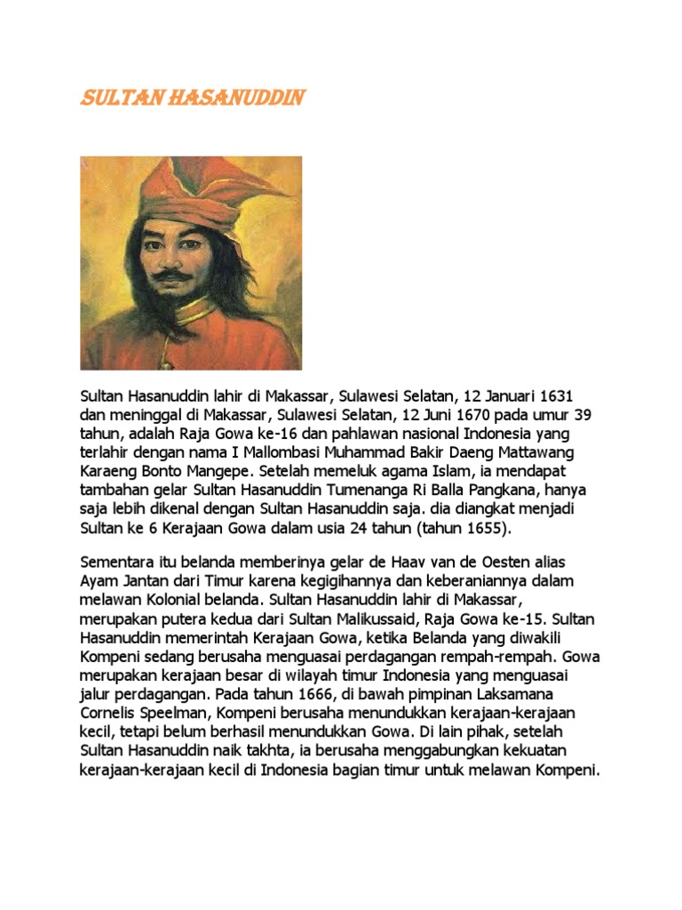Biografi Sultan Hasanuddin | PDF