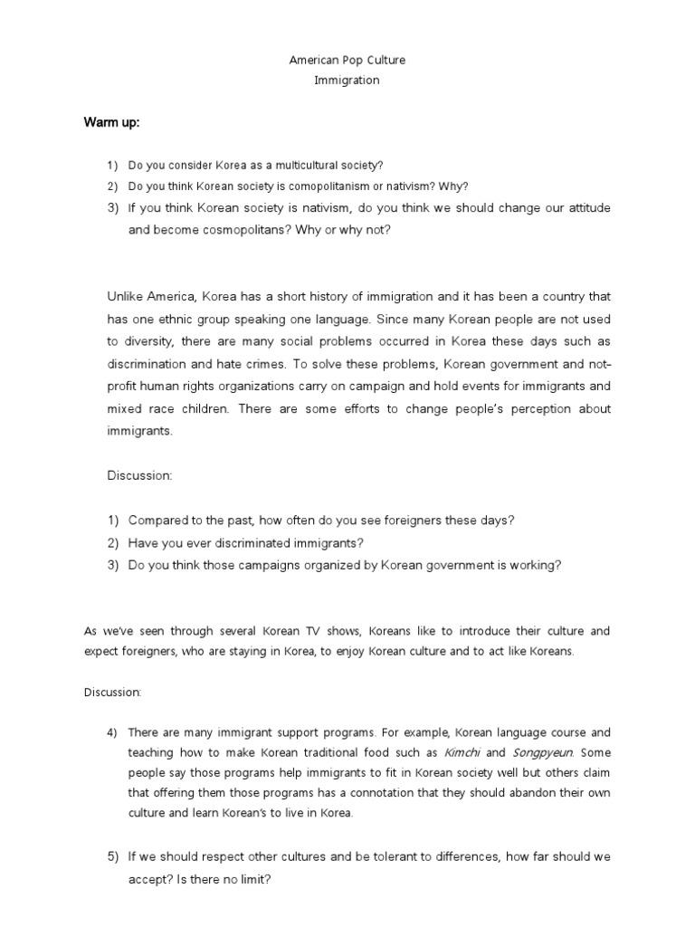 Immigration Pdf Multiculturalism Immigration