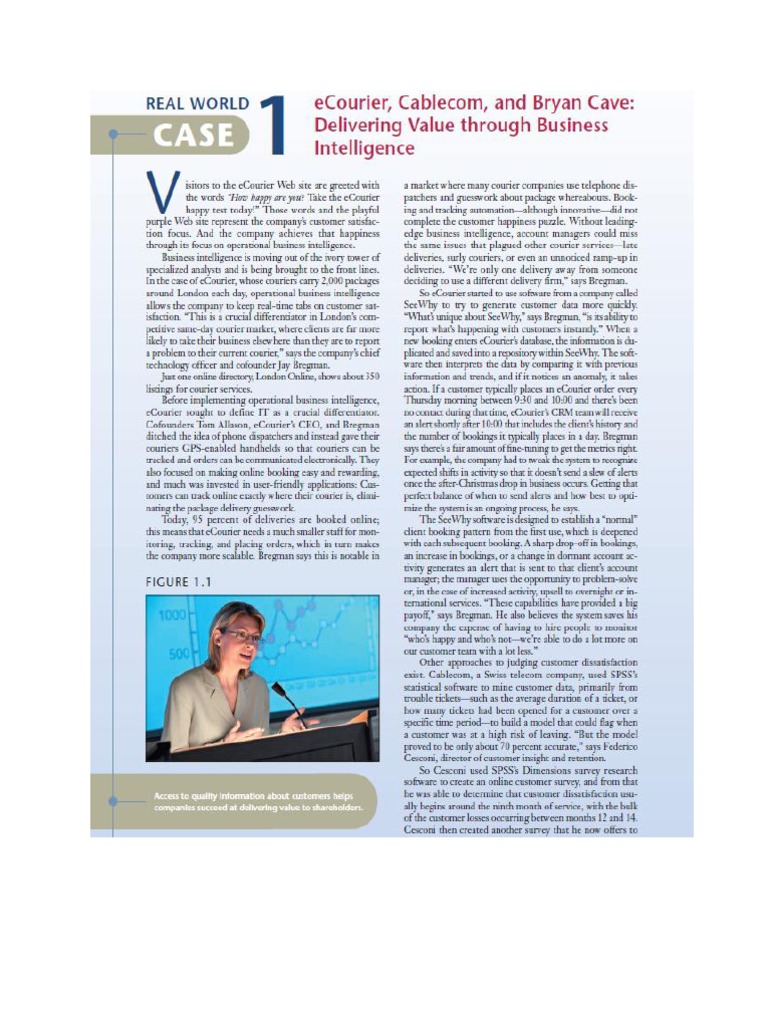 Case Study On ECourier, Cablecom and Bryan Cave | PDF | Foreign Language Studies