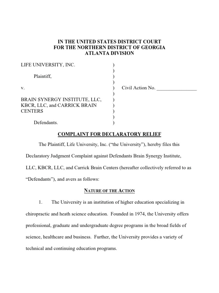 University vs. Patent Infringement | PDF | Declaratory Judgment ...