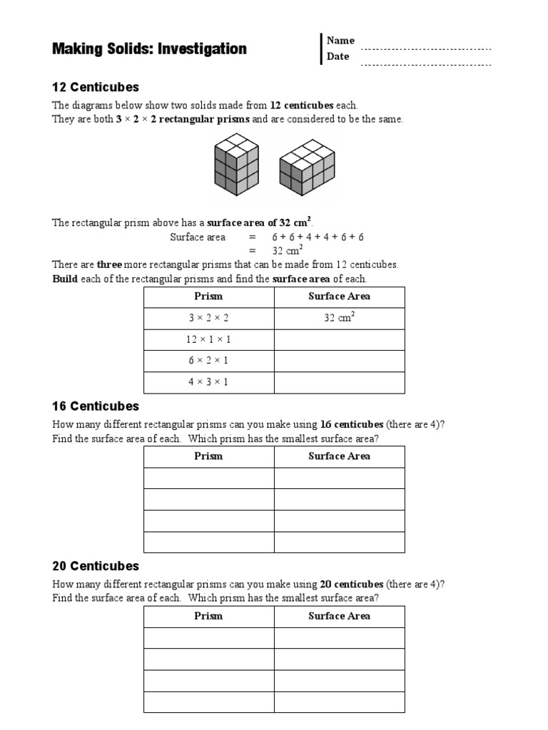 Introducing Surface Area | PDF