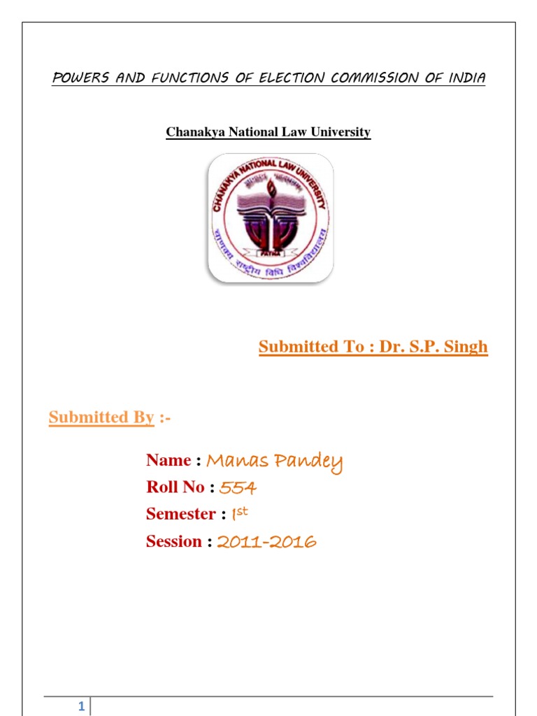 Powers and Functions of Election Commission of India | PDF | Elections ...