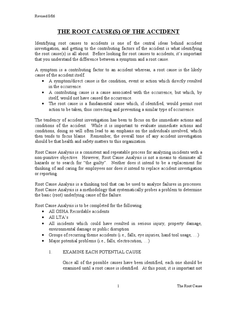 Identifying Root Causes of Accidents | PDF | Traffic Collision | Cognition