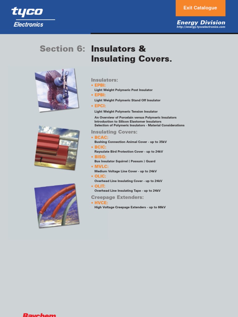 Section 6:: Insulators & Insulating Covers | PDF | Insulator ...