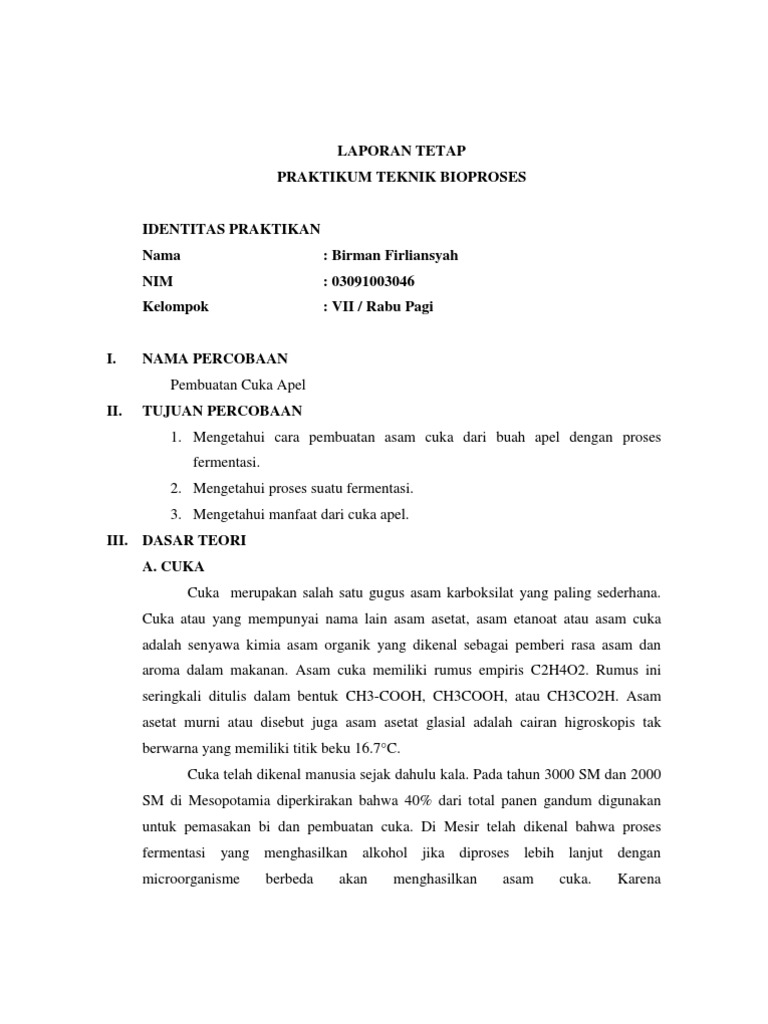 Lap. Cuka Apel | PDF