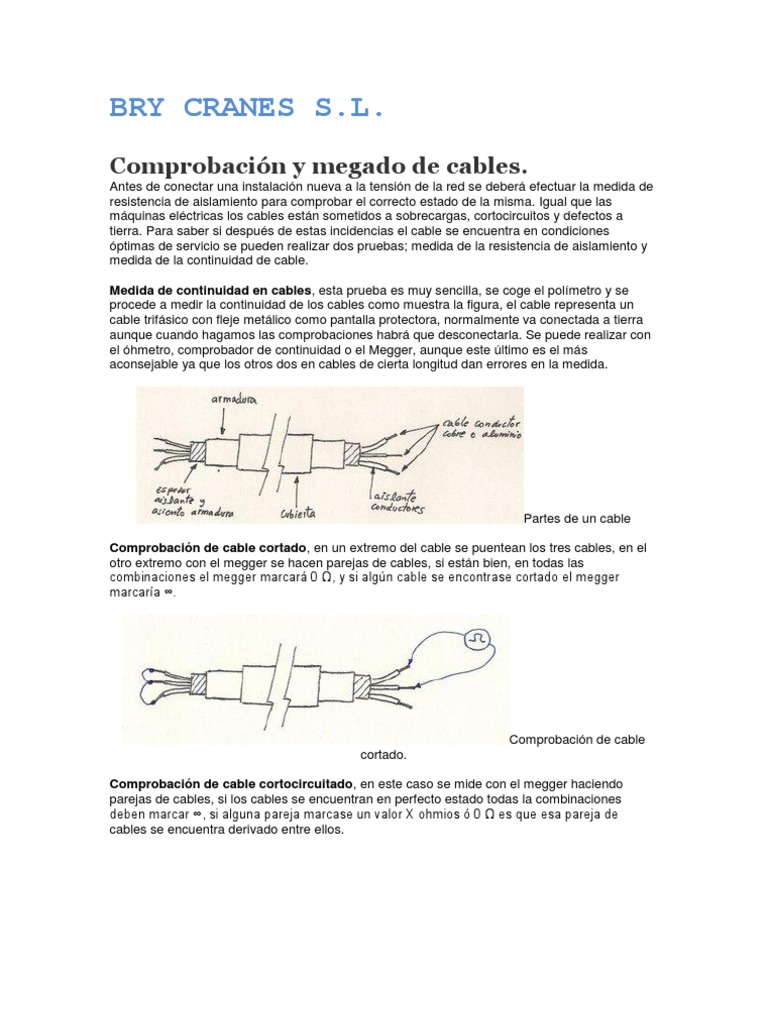 Megado de Cables | PDF | Resistencia Eléctrica y Conductancia | Generador eléctrico