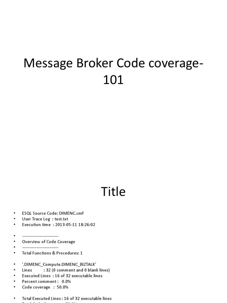 Message Broker Code Coverage | PDF