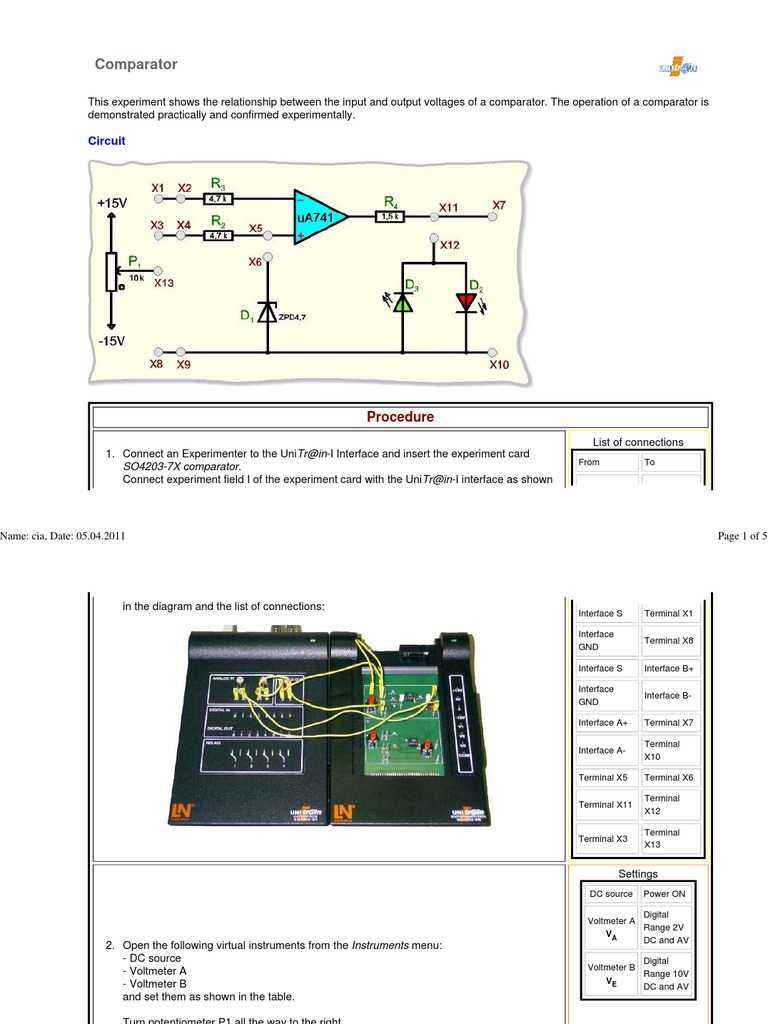 08 Comparator | PDF | Electrical Circuits | Electronic Circuits