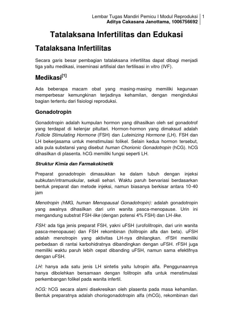 Tatalaksana Dan Edukasi Infertilitas | PDF