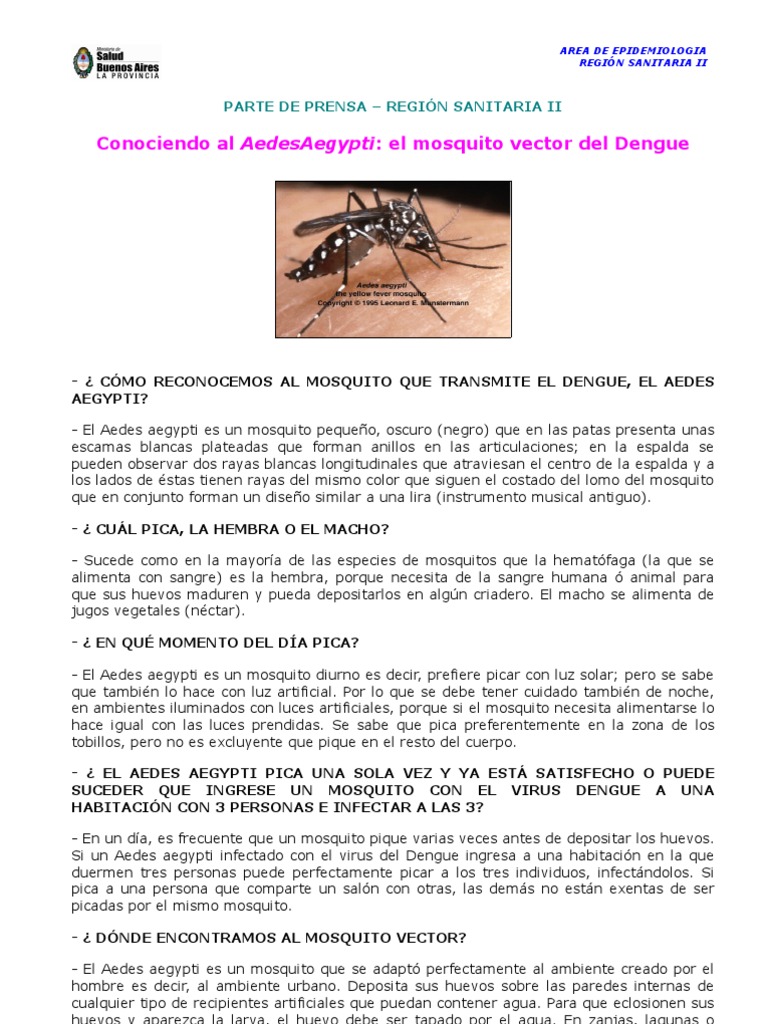 Conociendo Al Aedes Aegypti | PDF | Aedes aegypti | Microbiología