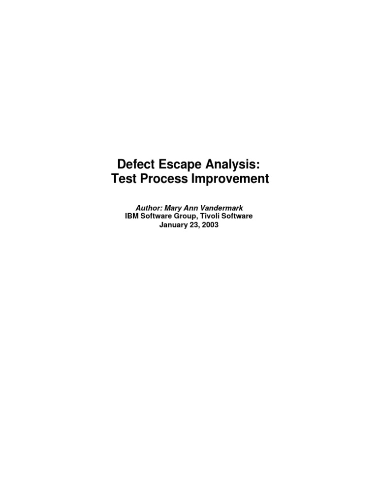 Defect Escape Analysis | PDF | Software Development | Software